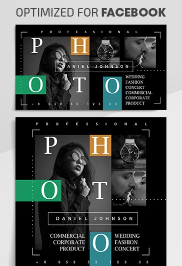 Black Professional Photography Facebook Premium Social Media Template PSD