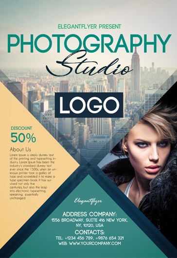 Yellow Simple Photography Free Flyer Template PSD | by Elegantflyer