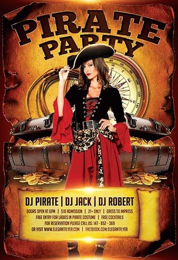 Invitations à une fête de pirates - 10018364 | by ElegantFlyer
