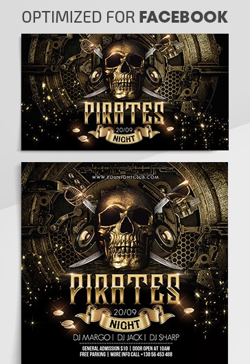 Black Luxury Pirates Night Facebook Premium Social Media Template PSD ...