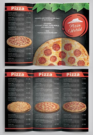 Black Wyłączny Piękne menu pizzy Premium Szablon Menu Restauracji PSD