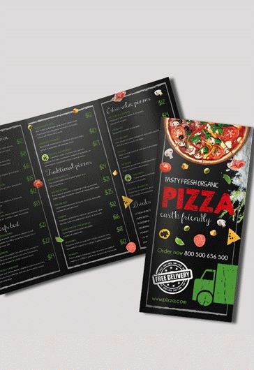 Pizza Menu Design Tri-Fold Brochure Template - 10018456 | by ElegantFlyer