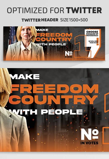 Political - Free Twitter Header PSD Template - 10028746 | by ElegantFlyer