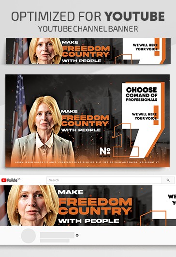 Political - Free Youtube Channel banner PSD Template - 10028747 | by ...
