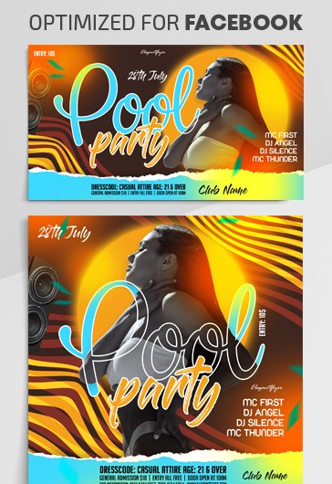 Pool Party - Free Facebook Cover Template in PSD + Post + Event cover ...
