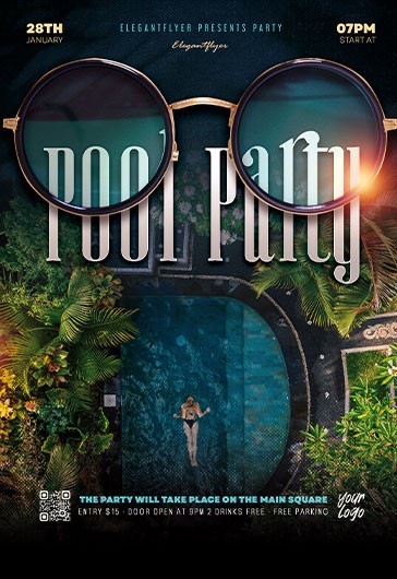 Free Pool Party Flyers | elegantflyer.com