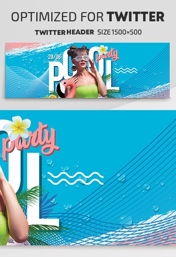 Plantilla de redes sociales PSD Blue Acuarela Fiesta en la piscina Premium gratuita