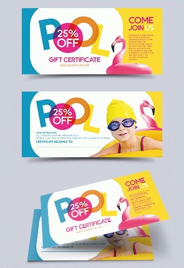 Pool – Premium Gift Certificate PSD Template - 10021284 | by ElegantFlyer