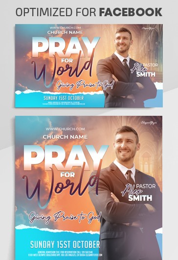 White Simple Pray Facebook Premium Social Media Template PSD | by ...