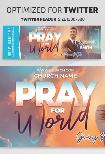White Simple Pray Twitter Premium Social Media Template PSD | by ...