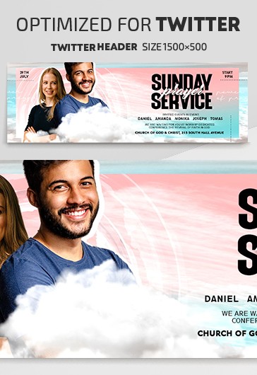 Prayer Service - Free Twitter Header PSD Template - 10030467 | by ...