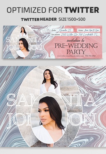 Pre-Wedding Party - Free Twitter Header PSD Template - 10030981 | by ...