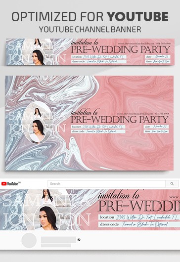 Pre-Wedding Party - Free Youtube Channel banner PSD Template - 10030982 ...
