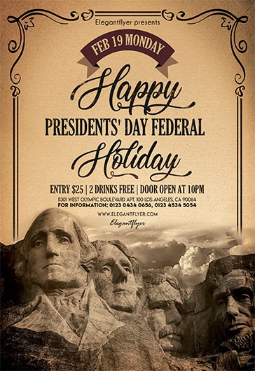 President's Day Federal Holiday - Flyer PSD Template - 10020584 | by ...