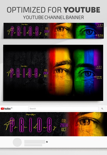 Pride Friday - Free Youtube Channel banner PSD Template - 10031352 | by ...