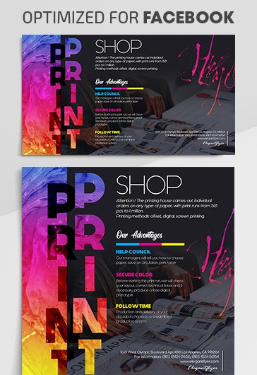 Black Creative Print Shop Premium Social Media Template PSD | by ...