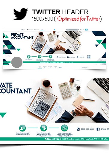 Private Accountant – Free Twitter Header PSD Template - 10022751 | by ...