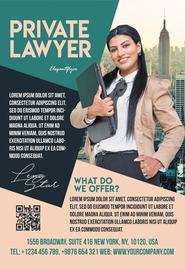 Multicolor Professional Private Lawyer Premium Flyer Template PSD | by ...