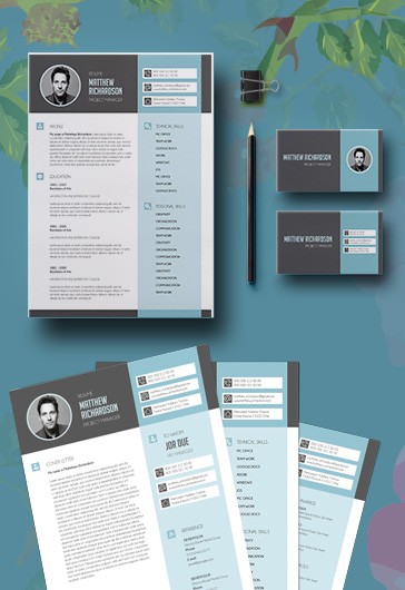 Business CV and Cover Letter PSD Template - 10022058 | by ElegantFlyer