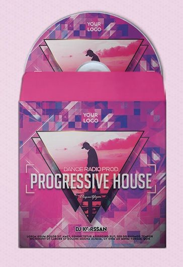 Pink Creative Progressive House Premium CD Album Cover Template PSD ...