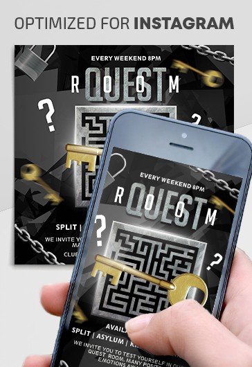 Quest Room - Free Instagram Stories Template in PSD + Post Templates ...