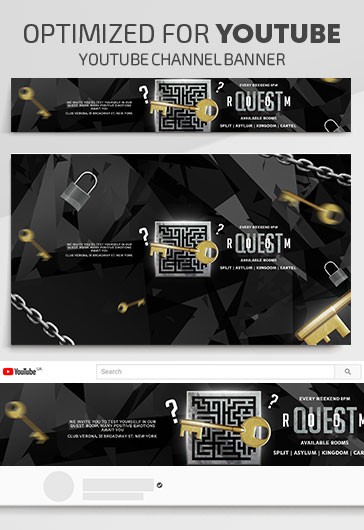 Quest Room - Free Youtube Channel banner PSD Template - 10027974 | by ...