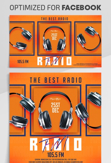 Orange Creative Radio FM Facebook Premium Social Media Template PSD ...