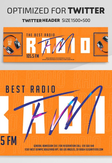 Yellow Simple Radio FM Premium Social Media Template PSD | by Elegantflyer