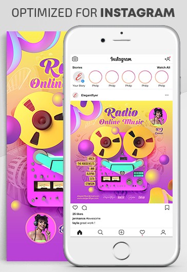 Radio - Free Instagram Stories Template in PSD + Post Templates ...