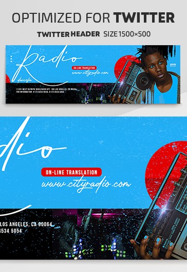 Radio - Free Twitter Header PSD Template - 10026956 | by ElegantFlyer