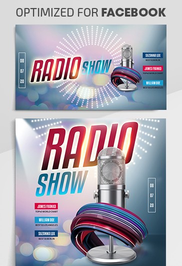 White Simple Radio Show Facebook Premium Social Media Template PSD | by ...