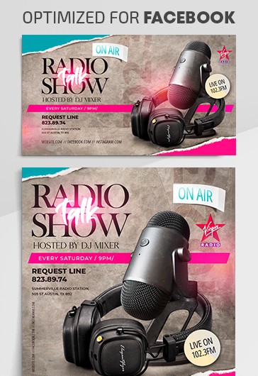 Blue Creative Radio Show Premium Social Media Template PSD | by ...
