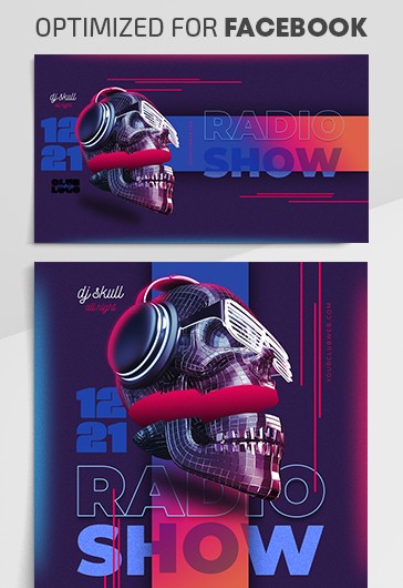 Blue Creative Radio Show Party Premium Social Media Template PSD | by ...