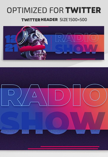 Purple Modern Radio Show Party Premium Social Media Template PSD | by ...
