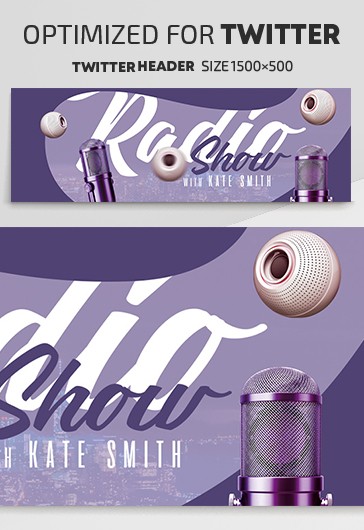 Purple Simple Radio Show Premium Social Media Template PSD | by ...