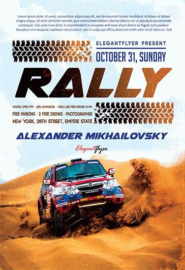 Multicolor Professional Rally Premium Flyer Template PSD | by Elegantflyer