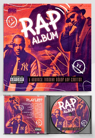 Plantilla de portada de álbum de CD PSD Orange Vintage y Retro Álbum de ...