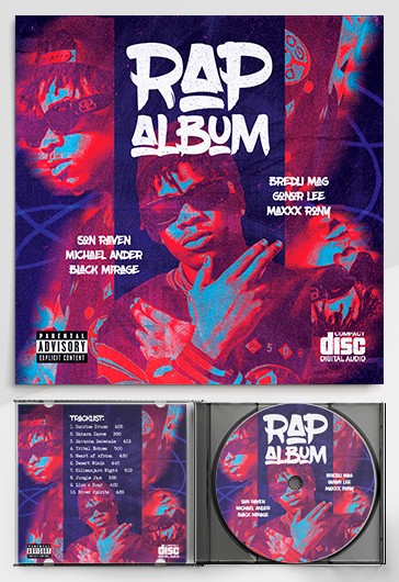 Pink Grunge Rap Album Cover Free CD Album Cover Template PSD | by ...