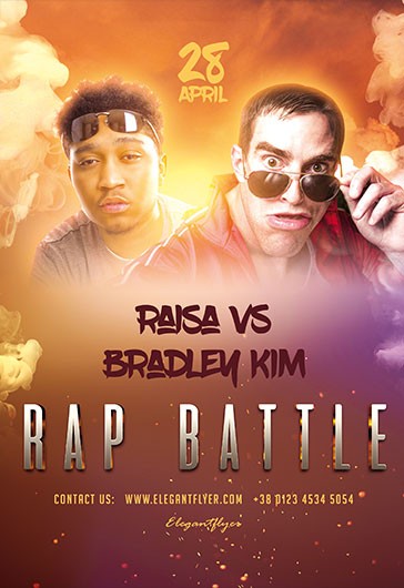 Yellow Glow Rap Battle Free Flyer Template PSD | by Elegantflyer