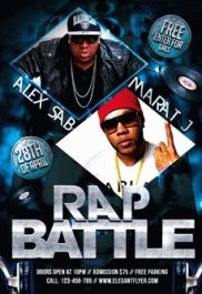 Blue Glow Rap Battle Premium Flyer Template PSD | by Elegantflyer