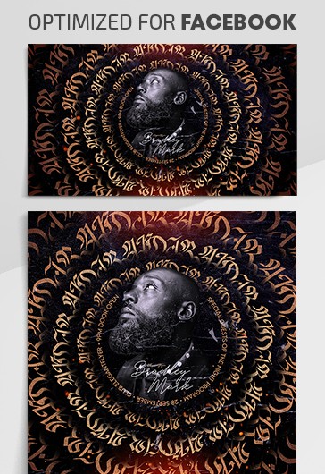 Black Simple Rap DJ Premium Social Media Template PSD | by Elegantflyer