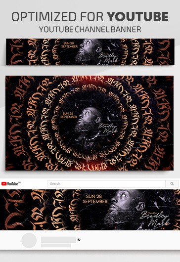 Plantilla de redes sociales PSD Negro Creativo DJ de rap de Youtube ...