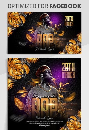 Gold Luxury Rap Movement Facebook Premium Social Media Template PSD ...