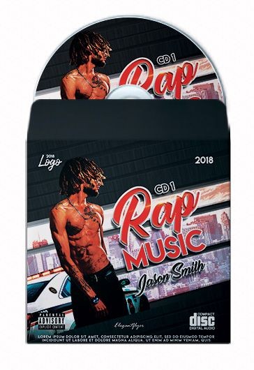 Black Simple Rap Music Free CD Album Cover Template PSD | by Elegantflyer