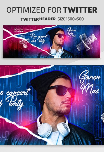Blue Exclusive Rap Twitter Premium Social Media Template PSD | by ...