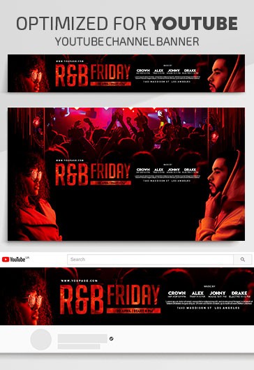 R&B Party - Free Youtube Channel banner PSD Template - 10029812 | by ...