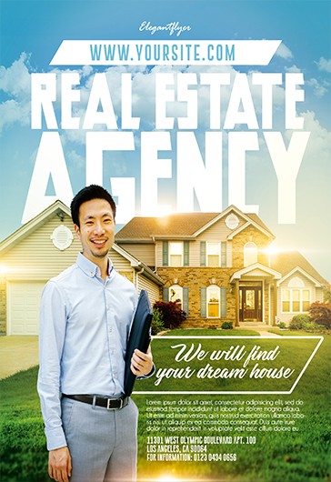 White Modern Real Estate V7 Free Flyer Template PSD | by Elegantflyer