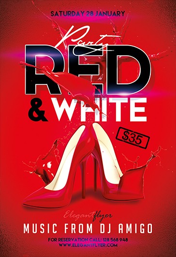 Red Creative Red and White Party Premium Flyer Template PSD | by ...