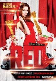 Red Artistic Red party Free Flyer Template PSD | by Elegantflyer