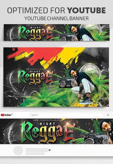 Yellow Creative Reggae Night Youtube Premium Social Media Template PSD